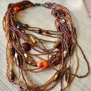 Jewelry | Runway Messy Looking Multi Strand Beaded Necklace | Poshmark